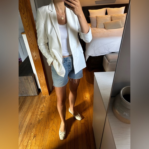 Zara | Jackets & Coats | Zara White Structured Blazer Chic | Poshmark